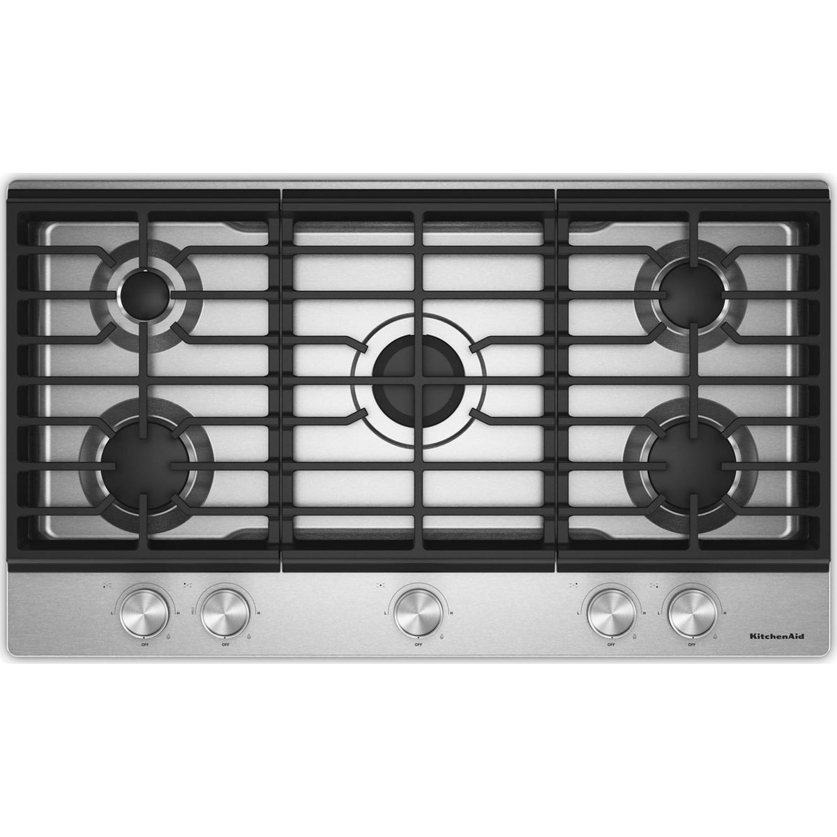 Gas-on-Metal Cooktop with 5 Versatile Burners and Edge-to-Edge Cast-Ir ...