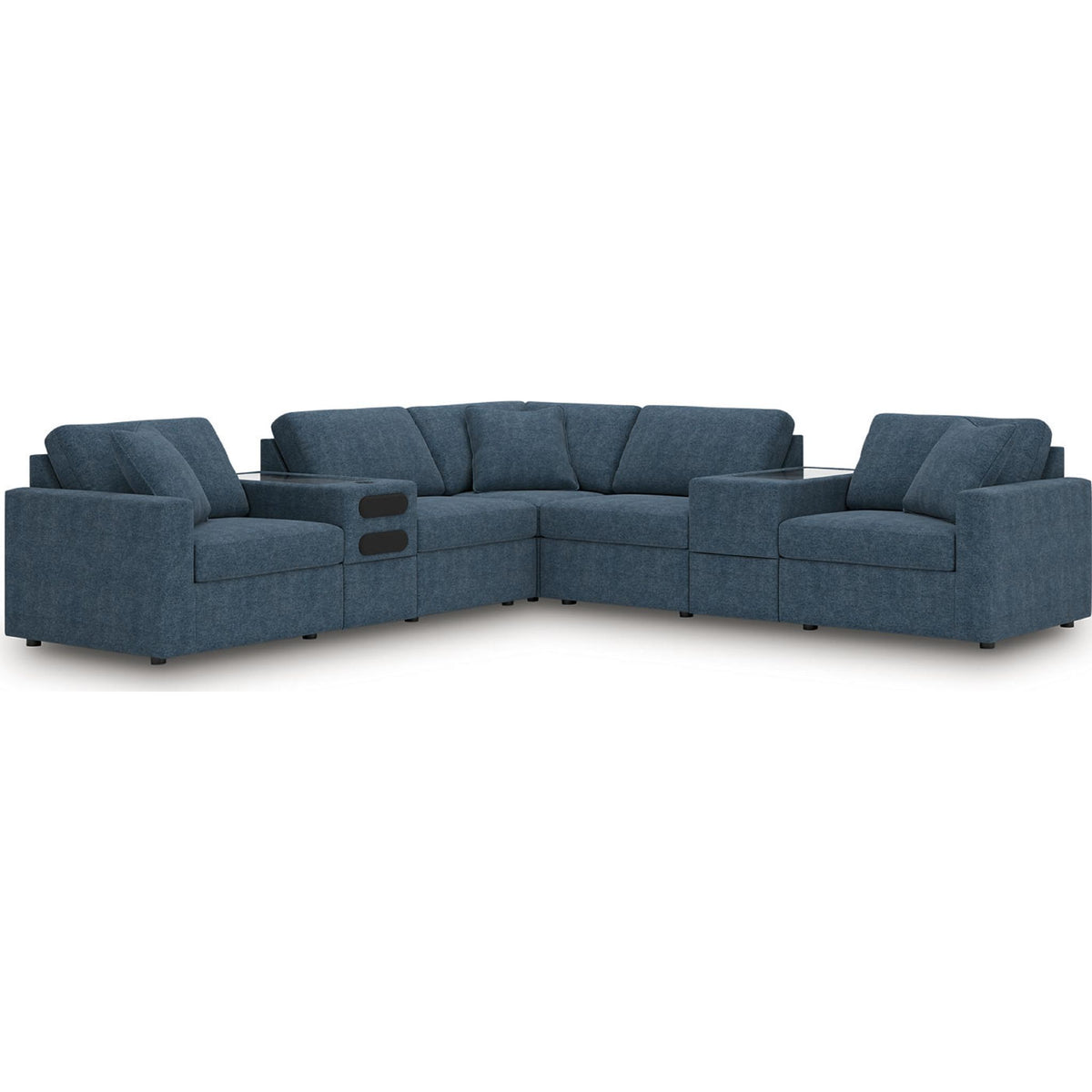 Modmax 7 Piece Modular Sectional with Audio and Storage Consoles ...