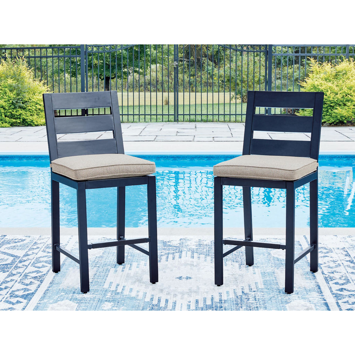 Mabry Shores Outdoor Counter Height Bar Stool (Set of 2) | Ashley Canada