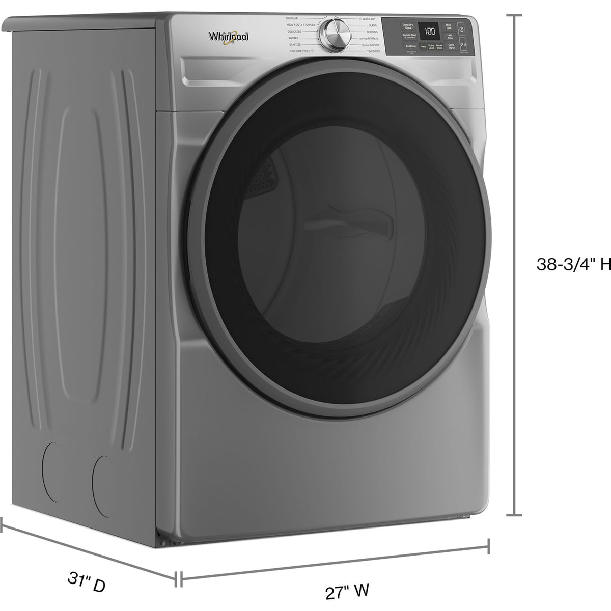 Whirlpool Front Load Dryer (WGD5720RR) - Radiant Silver| Ashley Canada