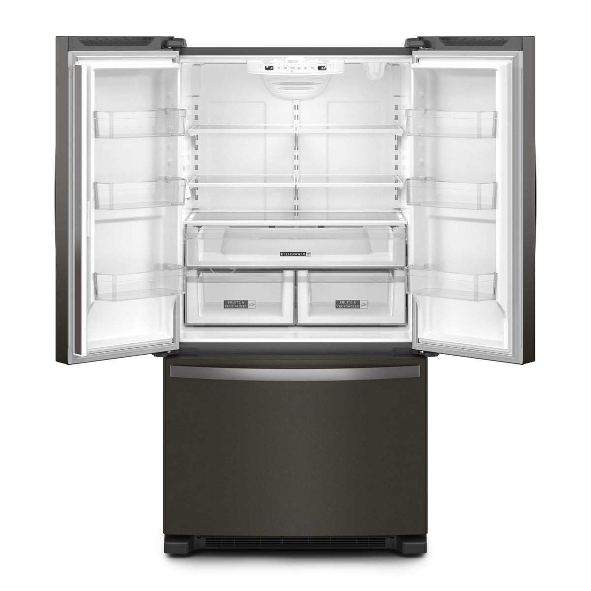 Whirlpool French Door Fridge (WRFF3236RV) - Black Stainless | Ashley Canada