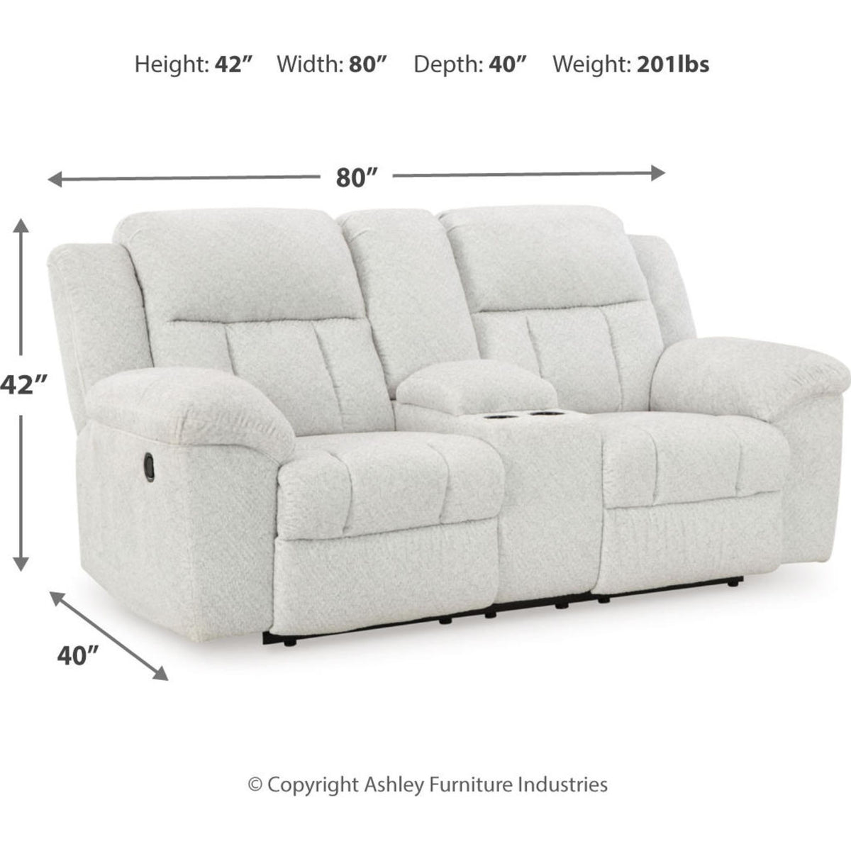 Frohn Reclining Loveseat with Console | Ashley Canada