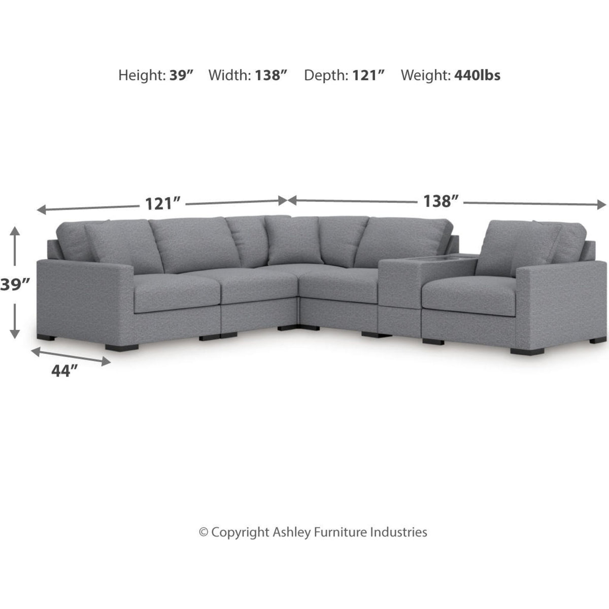 Omaha-Exclusive 6 Piece Modular Sectional with Storage | Ashley Canada