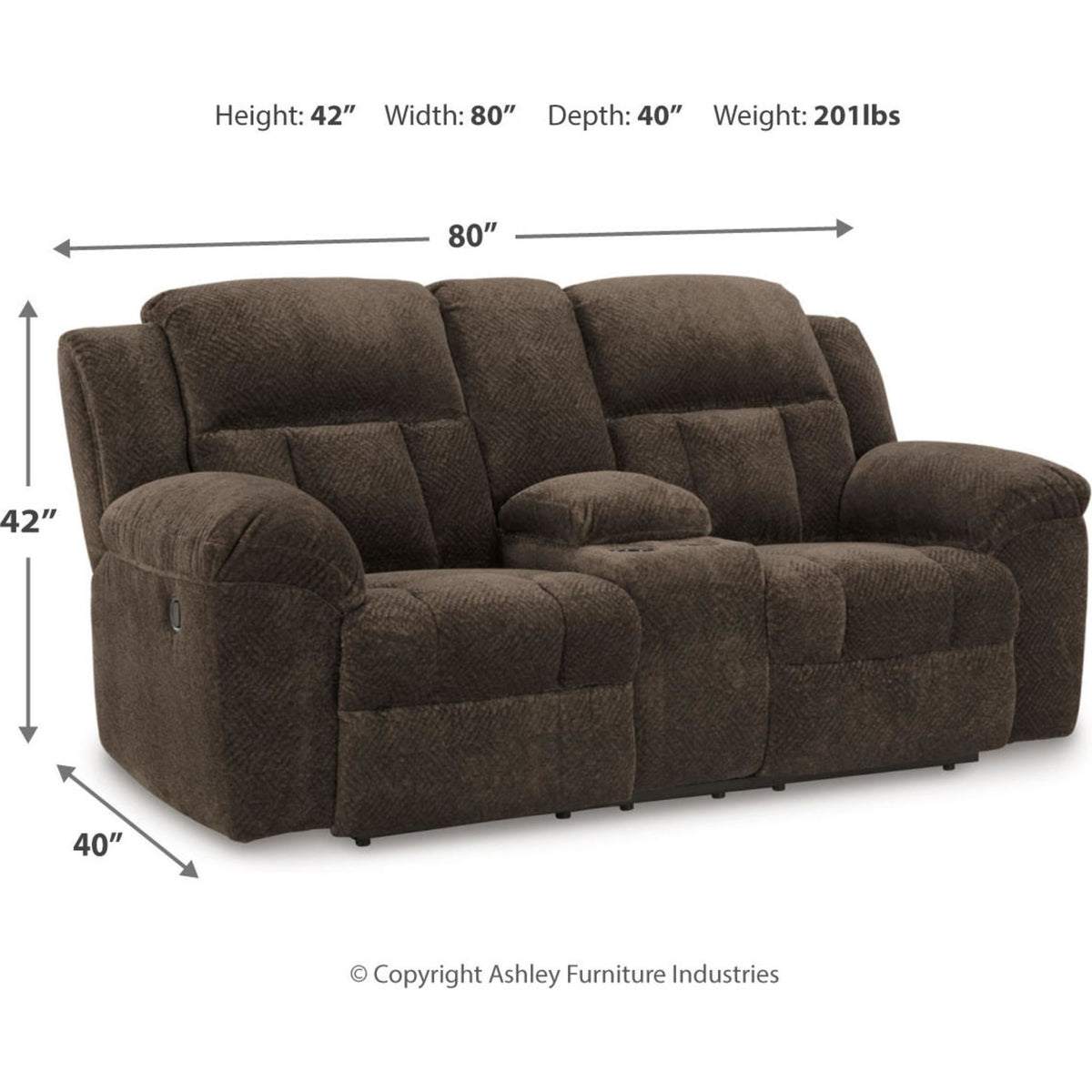 Frohn Reclining Loveseat with Console | Ashley Canada