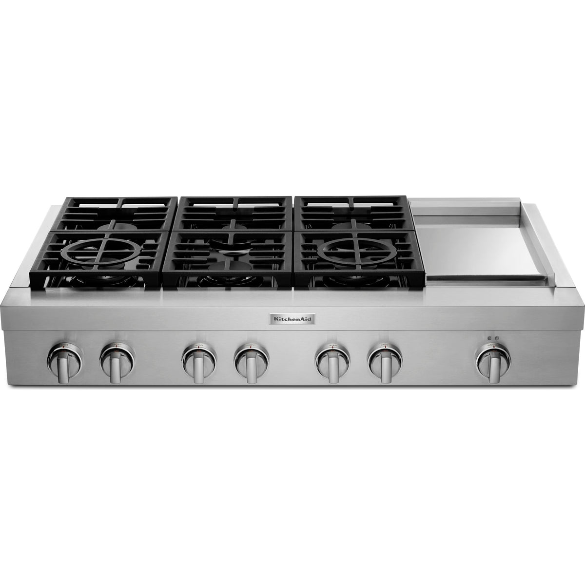 KitchenAid 48" Gas Cooktop (KCGC558JSS) - Stainless Steel| Ashley Canada