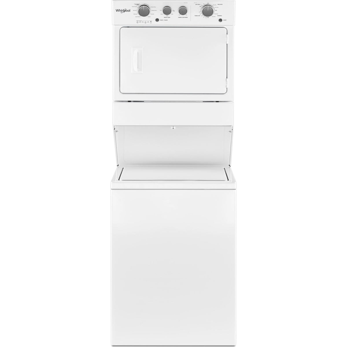 Whirlpool 4.0 cu.ft I.E.C. Electric Stacked Laundry Center 9 Wash cycl ...