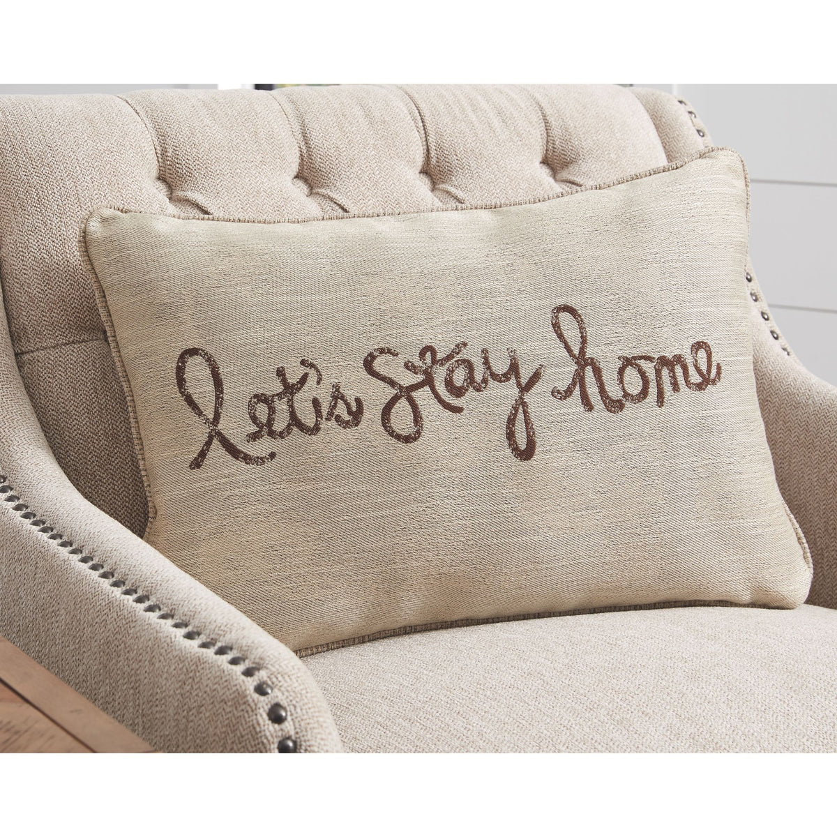 Lets Stay Home Accent Pillow | Ashley Canada