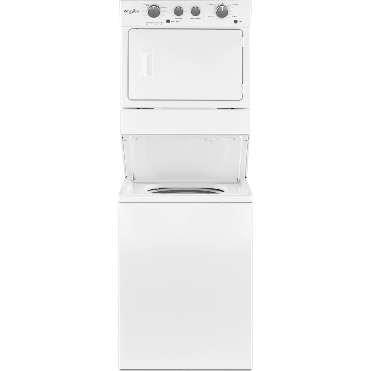 Whirlpool 4.0 cu.ft I.E.C. Electric Stacked Laundry Center 9 Wash cycl ...