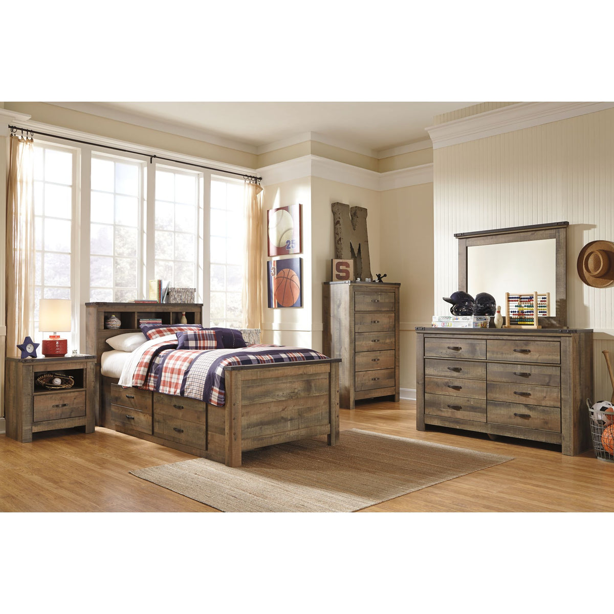Trinell Bookcase Bed with 2 Drawer Storage | Ashley Canada