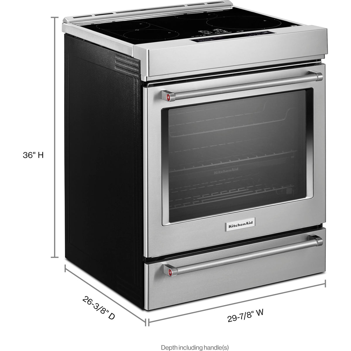 KitchenAid 30" 4-Element Induction Slide-In Convection Range with Air ...