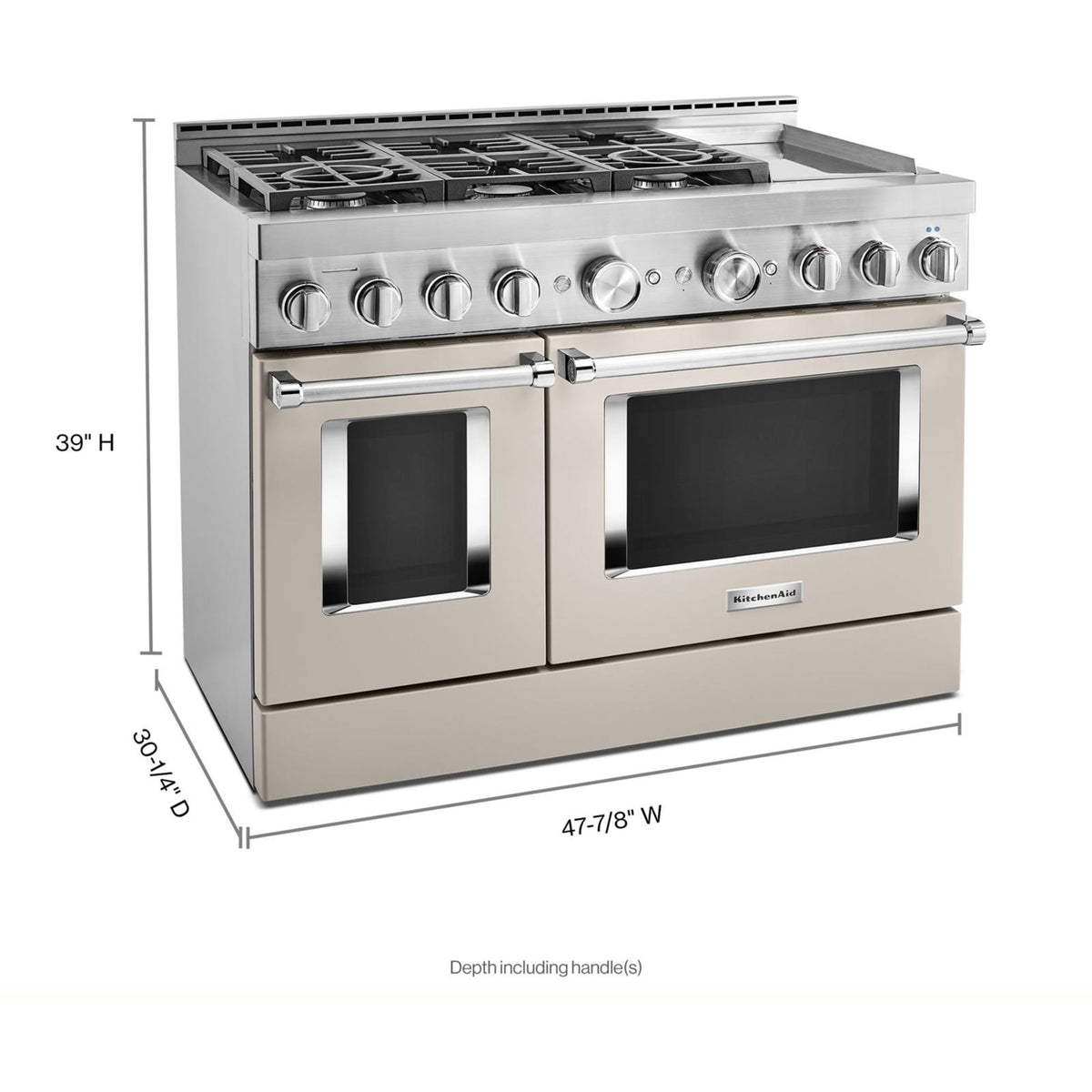 KitchenAid 48'' Smart Commercial-Style Gas Range with Griddle (KFGC558 ...