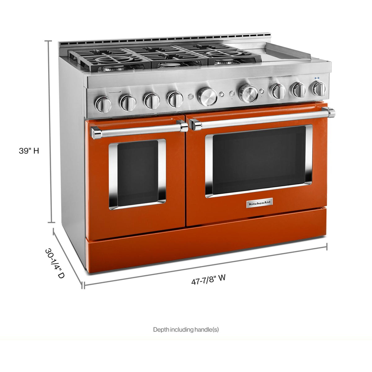 KitchenAid 48'' Smart Commercial-Style Gas Range with Griddle (KFGC558 ...